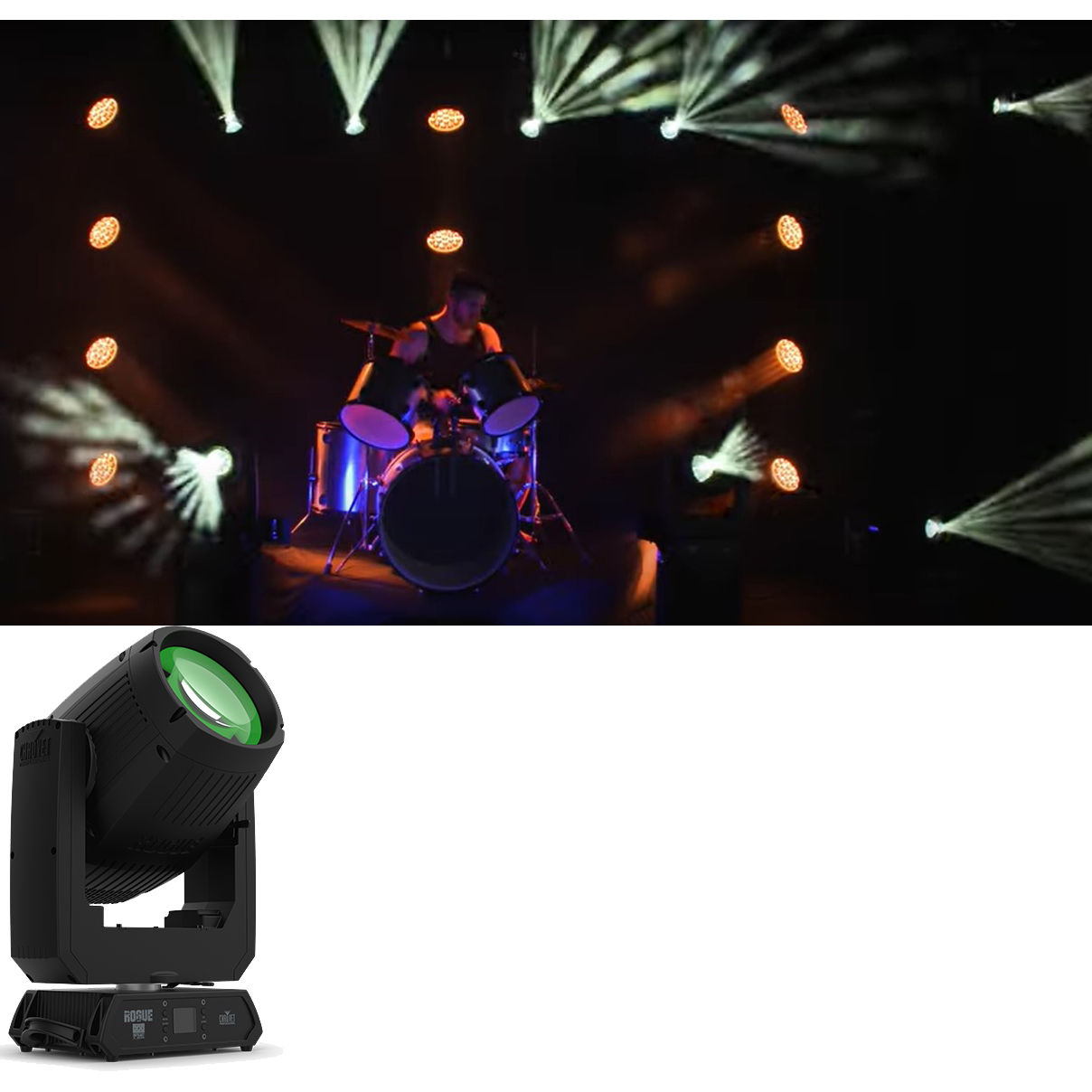 Chauvet Pro Rogue Outcast 1L Beam Outdoor Rated Lightweight 140W LED ...